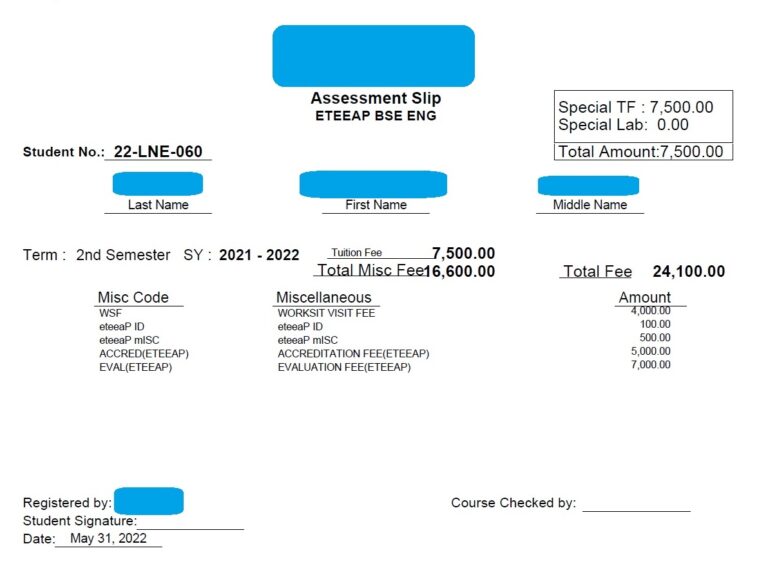 Sample Student 1 – ETEEAP