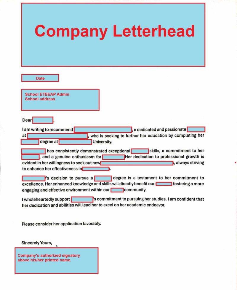 Recommendation Letter – ETEEAP